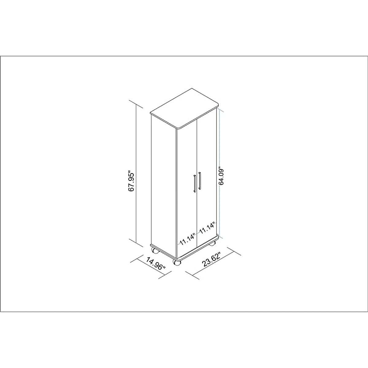Manhattan Comfort Catalonia 1.0 Collection Modern Tall 10 Shelf, 30 Pair Capacity Free Standing Mobile Shoe Storage Closet, White