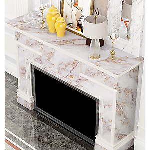 Livelynine Gold Marble Contact Paper Peel and Stick Countertops for Kitchen Table Desk Counter Top Covers Self Adhesive Wallpaper for Bathroom Sink Removable Waterproof 15.8x78.8 Inch