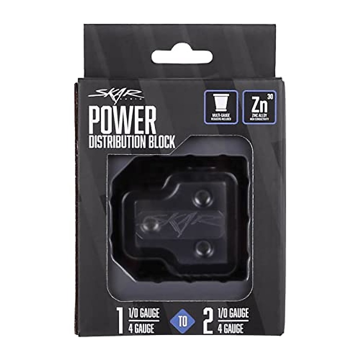 Skar Audio x1 0/4 Gauge Input to x2 0/4 Gauge Outputs Power Distribution Block (SK-DIST-BLK3)