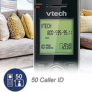 VTech CS6609 Cordless Accessory Handset - Requires a compatible phone system purchased separately (VTech CS6619, CS6629, CS6648, or CS6649),Silver/black