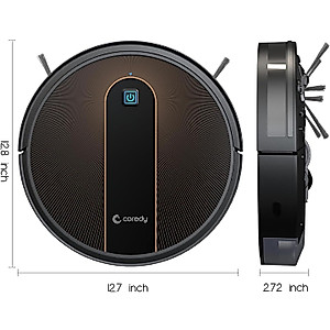 Coredy R750 Pro Robot Vacuum and Mop Combo, 2700Pa Max Suction, Ultrasonic Detection Boost & Avoidance, Compatible with Self Empty Station, Smart AI Dynamic Navigation Robotic Vacuums for Carpet