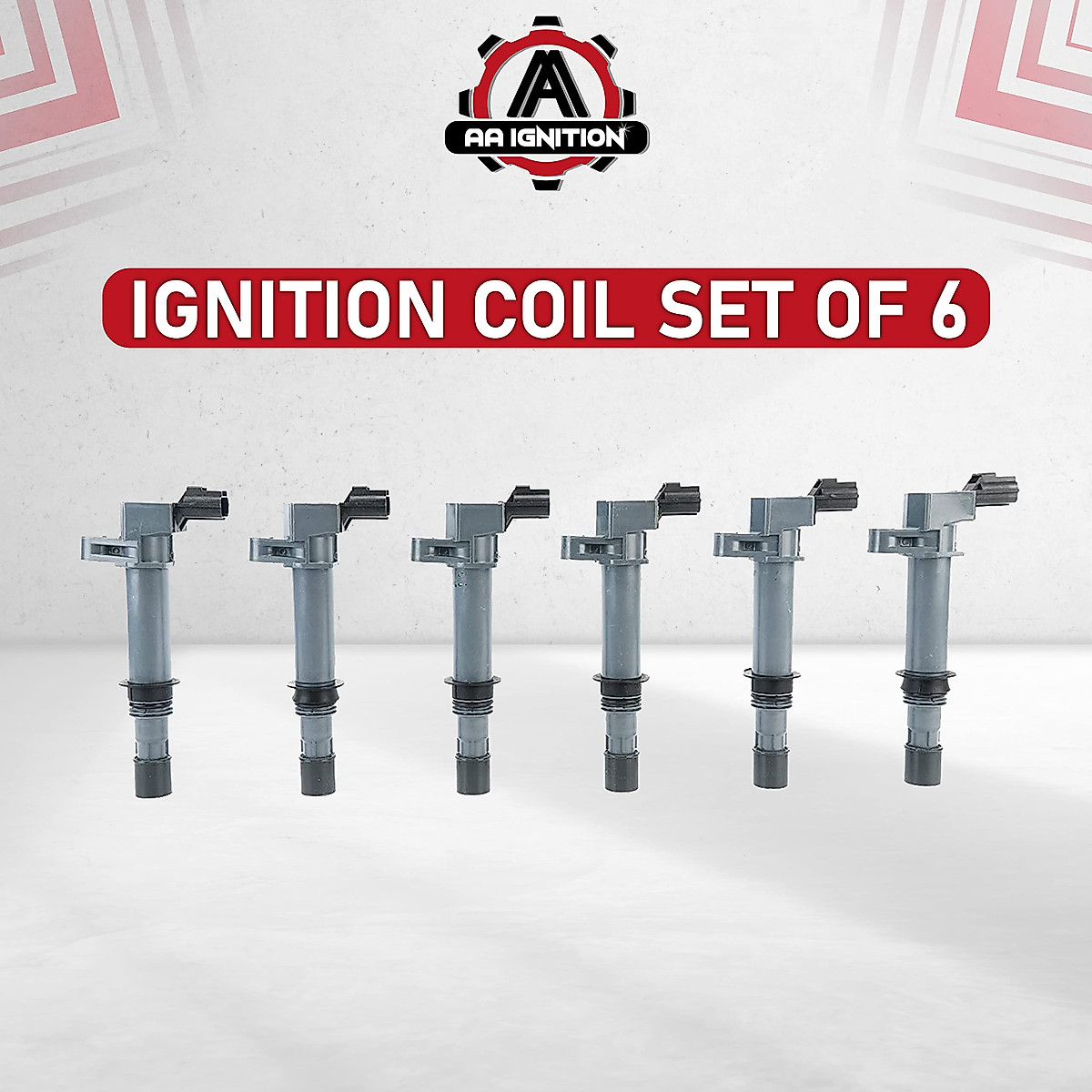 Ignition Coil Pack Set of 6 - Replaces 56028138AF, C1231 - Compatible with Dodge, Jeep Vehicles - 2002-2008 Ram 3.7 & 4.7L - 2000-2008 Dakota, Durango - 2002-2008 Grand Cherokee, Liberty