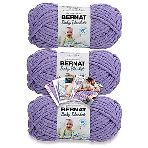 Bernat Baby Blanket Yarn - 3 Pack with Patterns - Lilac