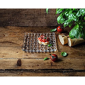 Nachtmann Bossa Nova Collection, Square Platter, Set of 2, Serving Tray, Plate for Food, Charcuterie, Appetizer, Snack, and Dessert Platters, 8.3 Inch, Dishwasher Safe