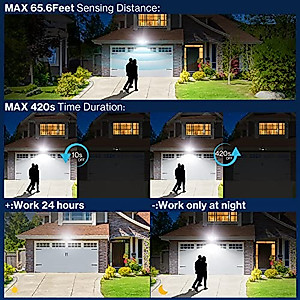 Olafus 80W Flood Lights Outdoor Motion Sensor Light, LED Security Light IP65 Waterproof, 7300LM Motion Activated Light, 3 Head LED Flood Light, 6500K PIR Sensor Lighting for Garage Yard Porch Patio