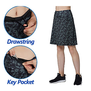 Women Skorts Knee Length Skirts Causal Skorts Skirts with Pockets Golf Skirt Plus Size Skorts Longer Length Tennis Skirt Leaf M