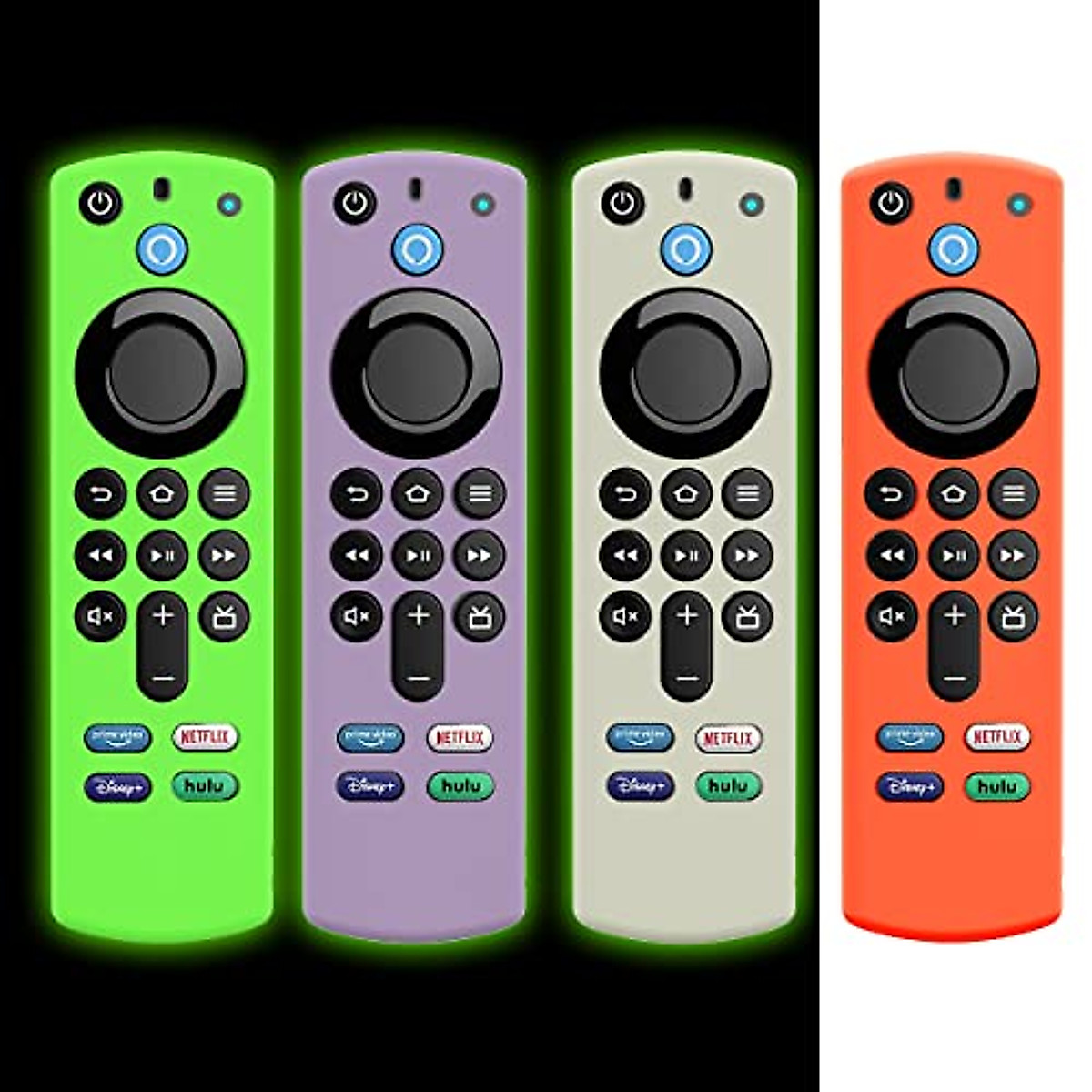 [4 Pack] WOFRO Remote Cover for Firestick 3rd Gen(2021) Firesticktvs 4k/4K Max Lightweight Anti Slip Shockproof Alexa Voice Remote Silicone Protective Case Glow in The Dark