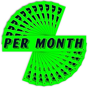 VERSA-TAGS 7.5" Black/Green Vinyl Number Decals 11 Dozen Set Windshield Pricing & 1 Pack of Each of Extra Clean, Financing Available, Per Month 14.5" x 2.75" Sticker Windshield Decal Auto Dealership