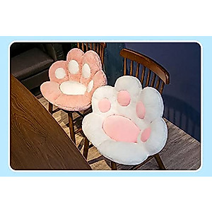 id cafe Cute cat paw Cushion cat paw Shape Lazy Susan Bear paw Chair Cushion Suitable for Restaurant Office Chair Children's Room Interesting Children's Gift (White)