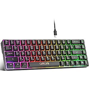 RGB Gaming Keyboard, USB Wired Backlit Light Up Rainbow Computer Keyboard for Windows Laptop PC PS4 Xbox, CHONCHOW Keyboard Set,LED Rainbow Lights,Waterproof