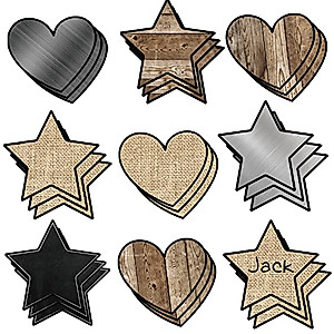 48 Pcs Industrial Chic Cutouts Rustic Farmhouse Classroom Decor Industrial Accents with Glue Point Dots for Bulletin Board Decoration Back to School Chalkboards School Nursery Kids Art Decor