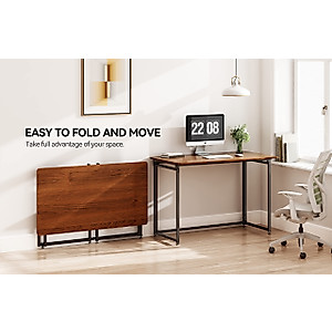 EUREKA ERGONOMIC Modern Folding Computer Desk Small Desk Teen Student Dorm Study Desks 43-inch Fold up Desk, Easy to be Folded or Unfolded for Writing, Laptop Working and Crafting, Fits Home Office