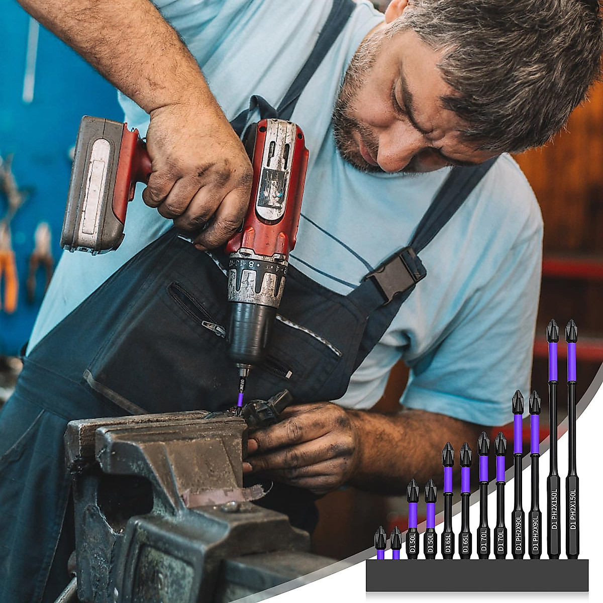 Upgraded High Hardness and Strong Magnetic Bit, 2024 New D1 Anti-Slip and Shock-Proof Bits With Phillips Screwdriver Bits, Strong Magnetic Screwdriver Bit