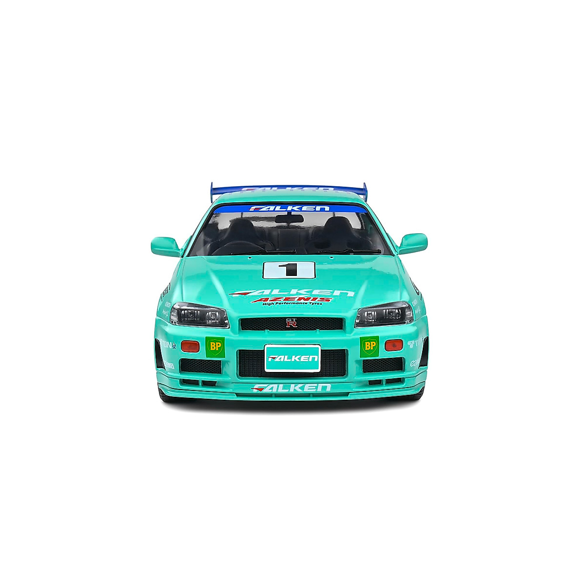 solido S1804304 1:18 1999 Nissan Skyline (R34) GT-R-Falken Drift Livery Collectible Miniature car, Multicolor