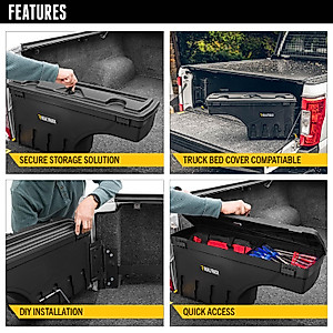 UnderCover SwingCase Truck Bed Storage Box | SC401D | Fits 2005 - 2022 Toyota Tacoma Drivers Side - Will not fit 2019-2021 without storage box , Black