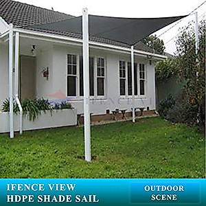 Ifenceview 6'x6'-6'x24' Rectangle UV Blocking Sun Shade Sail Canopy Awning for Patio Yard Garden Driveway Outdoor Facility (6' x 17', Grey)