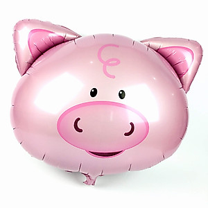 Soochat Pig Balloon Pink Pig Head Balloons Aluminium Film Balloon for Birthday Wedding Party Decorations 10 Pcs