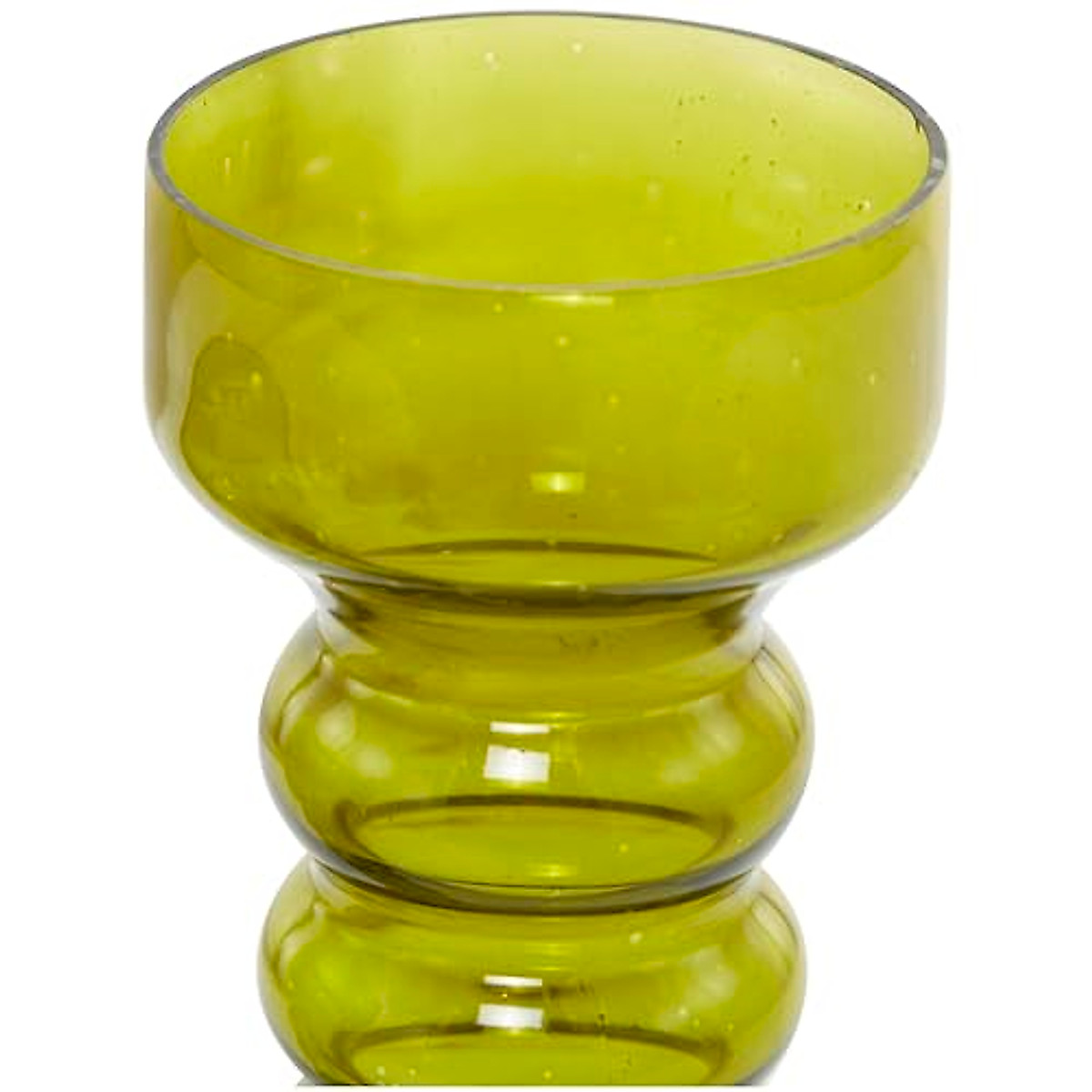 The Novogratz Glass Bubble Pillar Candle Holder, Set of 3 13", 11", 11" H, Green