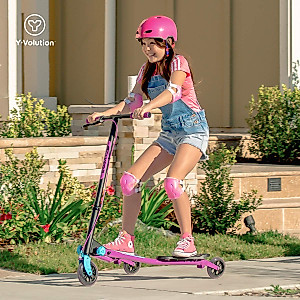 Yvolution Y Fliker Air A3 Kids Drifting Scooter | Swing Scooter for Boys and Girls Age 7+ Years (Red 2020)