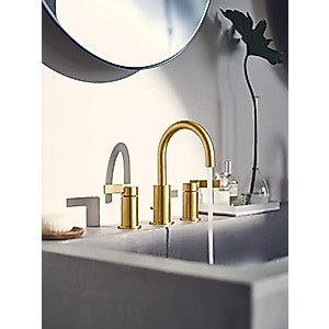 Moen T6222BG CIA Collection 8 in. Widespread 2-Handle High-Arc Bathroom Faucet Trim Kit, Valve Required, Brushed Gold