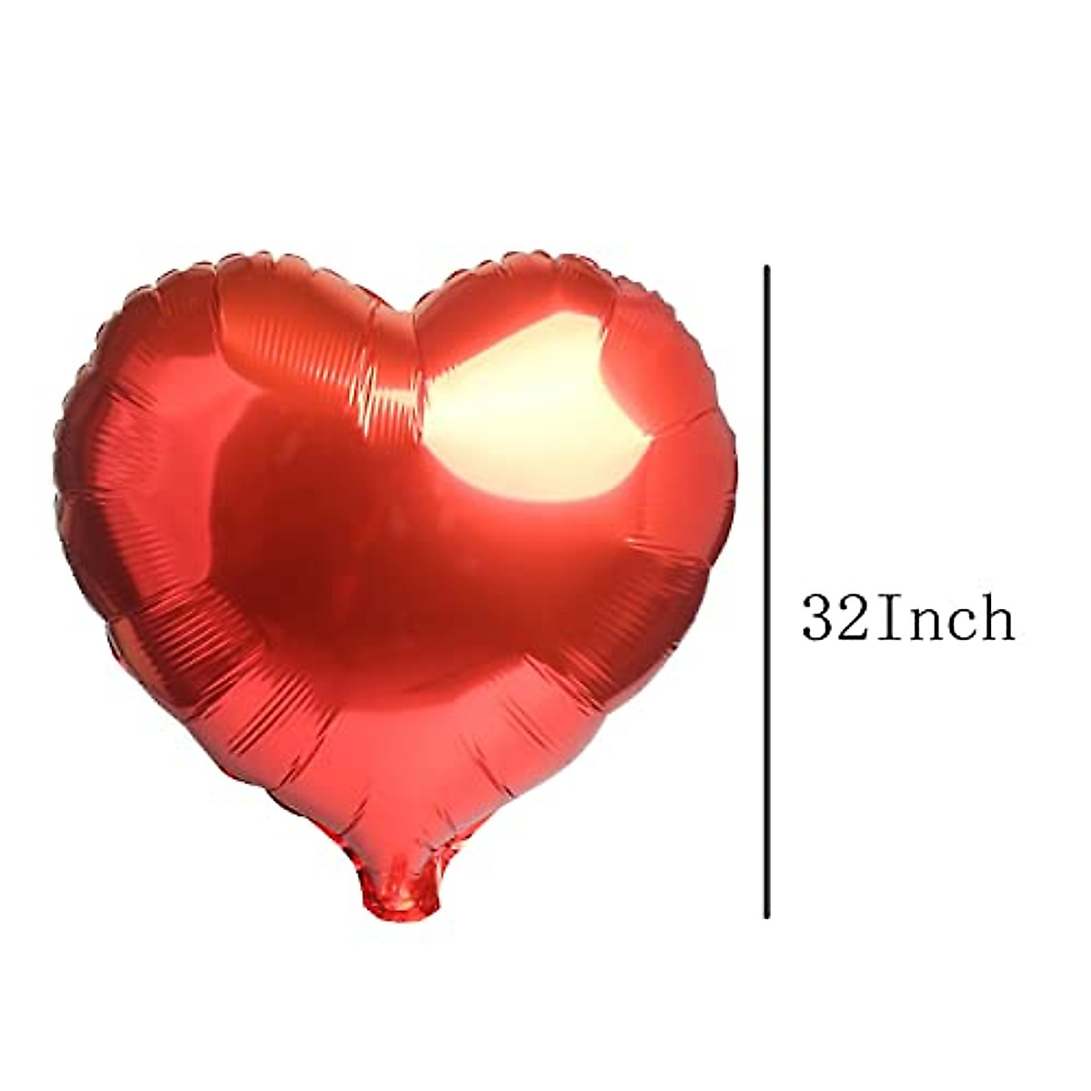 32Inch Red Heart Shape Foil Balloons.Wedding Anniversary Bridal Shower Marriage Engagement Party Supplies 2Pcs