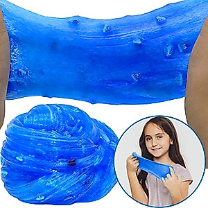 HFCHUPIN Blue Crunchy Crystal Slime,Super Soft Sludge Toy,Birthday Gifts for Kids,DIY Crystal Glue Boba Slime Party Favor for Girls & Boys.