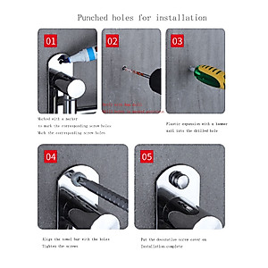 SEIFE Wall mounted Wall Mounted Towel Bar Rotating Towel Rack,Bath Rail Hanger Towel Holder,6 Swivel Bars Wall Mounted Towel Holder Rail For Kitchen Bathroom Towel Storage Holder Bathroom Bathroom she