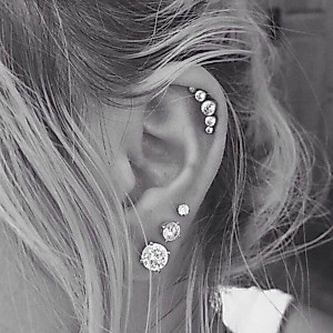 Gnoliew 16G 316L Stainless Steel Labret Monroe Lip Ring Studs Cartilage Helix Tragus Conch Daith Nose Piercing Jewelry (16g Gold)