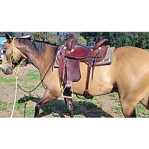 Equitack Western Tooled Padded Leather Rear Flank Back Saddle Cinch Billets (Leather)