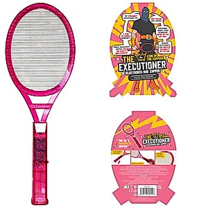 The Executioner Fly Zapper Mosquito, Wasp, Bug, Insect Killer Swatter Electric Fly Zapper Racket Single Layer for Efficient Zapping Indoor Outdoor (Pink)