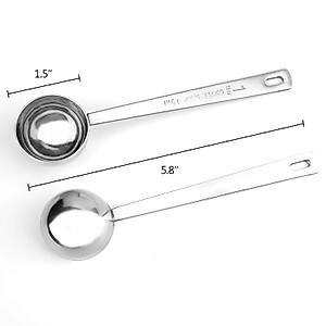 Hedume 9 Pack Coffee Scoop, 304 Stainless Steel Coffee Measuring Scoop 1 Tablespoon, Long Handle Spoon for Coffee, Milk Powder, Fruit Powder