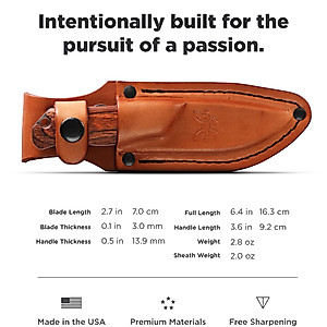 Benchmade - Hidden Canyon Hunter 15017 Fixed Blade Hunting Knife with Wooden Handle (15017)