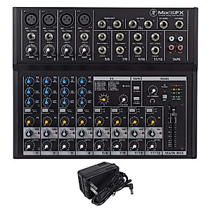 Rockville RPG15BT V2 15" Powered 1000W Speaker Bundle with & RCXMB20B 20' XLR to 1/4'' TRS Cable & (2) Speaker Stands & Rockville RWM1202VH Handheld Microphone & Mackie Mix12FX Compact Mixer (5 Item)