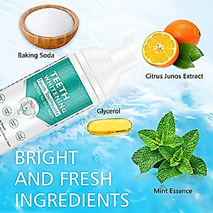 2Pcs Toothpaste Cleansing Foam, 60ml Baking Soda Toothpaste, Intensive Stain Removal Toothpaste, Travel Friendly, Easy to Use, Oral Care-Toothpaste Replacement, Ultra-fine Mousse Foam