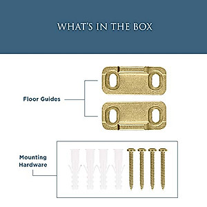 National Hardware N700-113 Interior Sliding Barn Door Hardware Double Floor Guide, 1 3/4 in, Brushed Gold