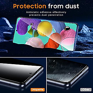 UniqueMe [3 Pack] for Samsung Galaxy A51 Screen Protector, 9H Galaxy A51 Screen Protector Tempered Glass Screen Cover [Case Friendly][Alignment Frame Installation] Bubble Free