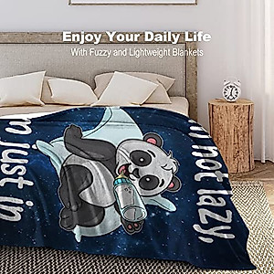 Cute Panda Blanket Funny Panda Decor Animal Throw Blanket Panda Gifts for Girls Boys Super Warm Soft Plush Lightweight Fleece Flannel Blanket Winter Couch Bedding Blanket for Kids Adults Women 40"x50"