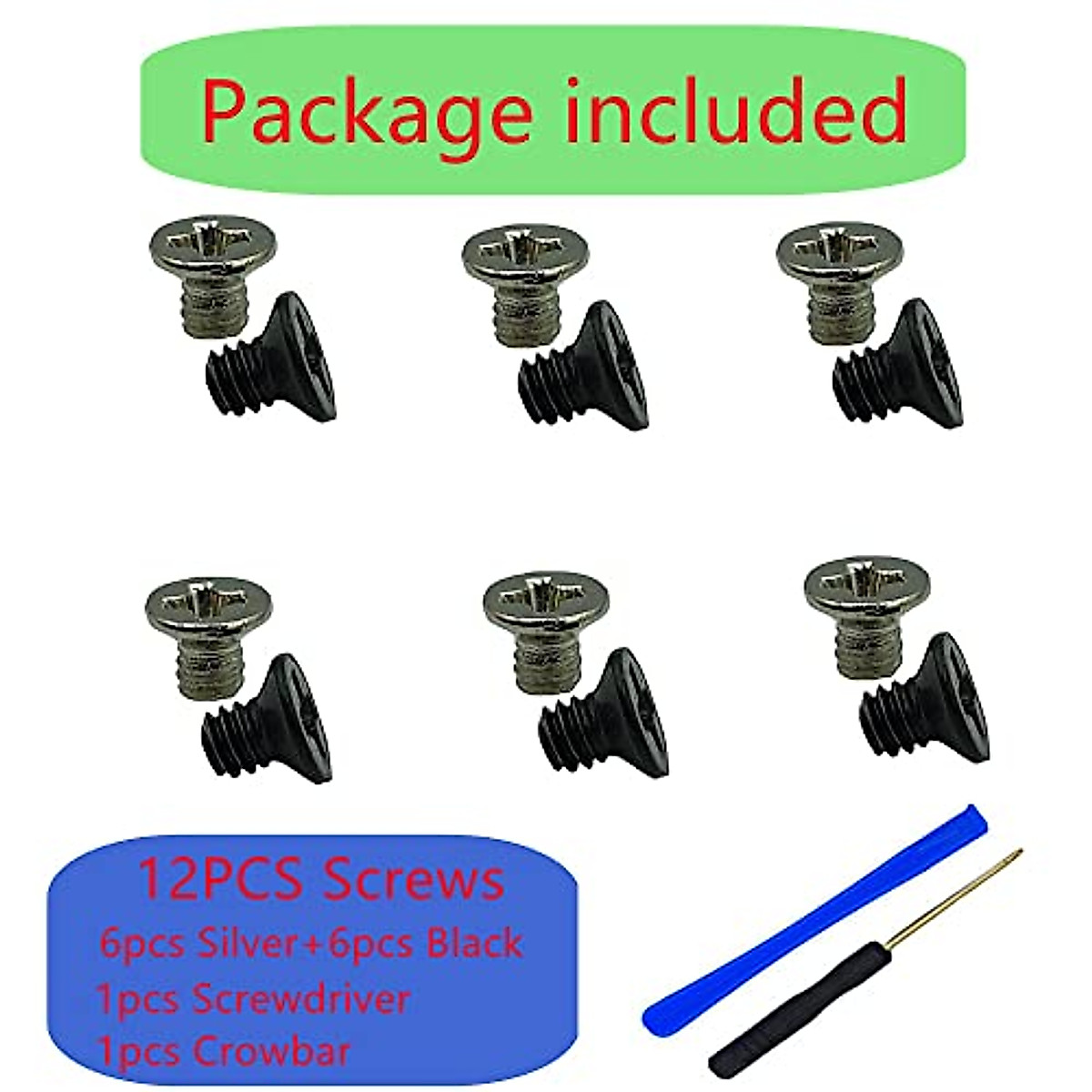 Solo3 Headband Screws Replacement for Beats Solo 3, Solo 2 Headband Screws 12pcs (6pcs Black+6pcs Silver)