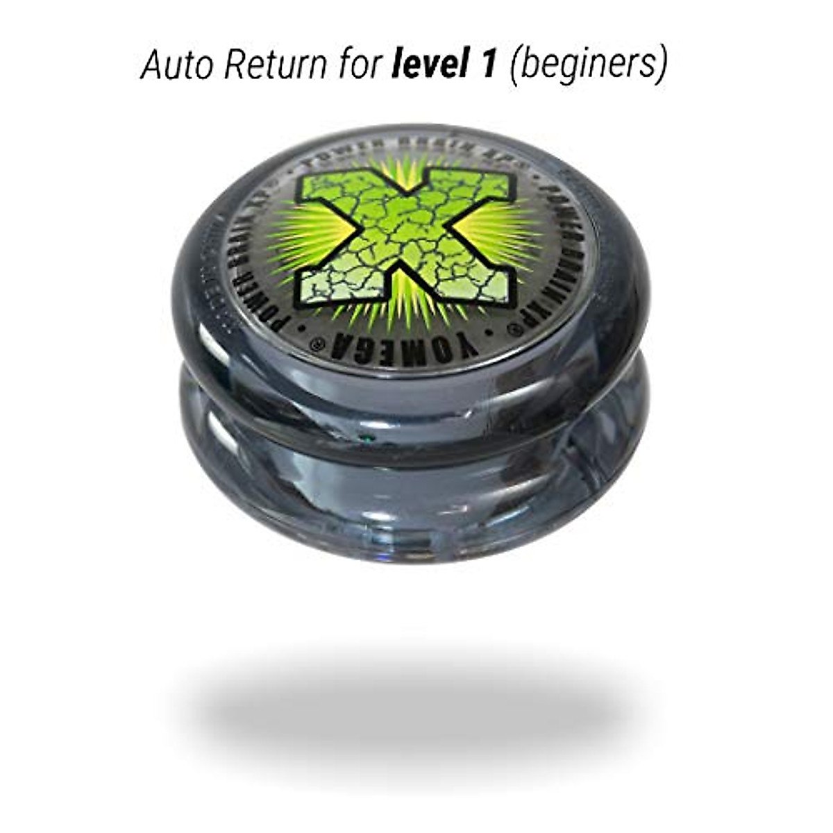 Yomega Power Brain XP yoyo - Professional yoyo with a Smart Switch which enables Players to Choose Between Auto-Return and Manual Styles of Play. + Extra 2 Strings & 3 Month Warranty (Grey)