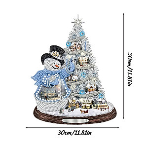 KSIEE Diamond Painting, Crystal Rhinestone Painting Art, Christmas Rhinestone Painting Ornaments Snowman for Wall Home Decor in Bedroom