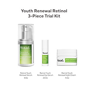 Murad Youth Renewal Retinol Trial Kit – 3-Piece Trial-Size Kit $102 Value - Anti-Aging Retinol Skincare Set - Retinol Serum for Face, Retinol Eye Serum, & Retinol Night Cream