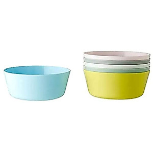 6 Bowls Mixed Colors for Kids by IKEA (KALAS Bowl) Best for Birthday Parties and Learning How to EAT Unbreakable Bowls
