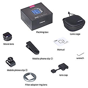 ULANZI 1.55XT Anamorphic Lens Filmmaking Phone Camera Lens,Mobile Phone Widescreen Movie Lens by Filmic Pro App for Smartphones Filmmakers Full Cinematic Video