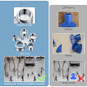 Enhon Universal Faucet Aerator Removal Tool, Metal Aerator Wrench Tool, Aerator Key for M22 x 1, M24 x 1, M28 x 1, M18 x 1, M16 x 1 and Cache Aerators in Sizes TF, TJ, TT, JR and STD