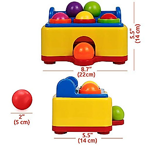 Bambiya Ball Popper Game with Hammer Toy –Baby Toy with Fun Lights and Sound Effects – Hours of Fun and Skills Development with This Baby Ball Toy for Kids 3+ Year Old