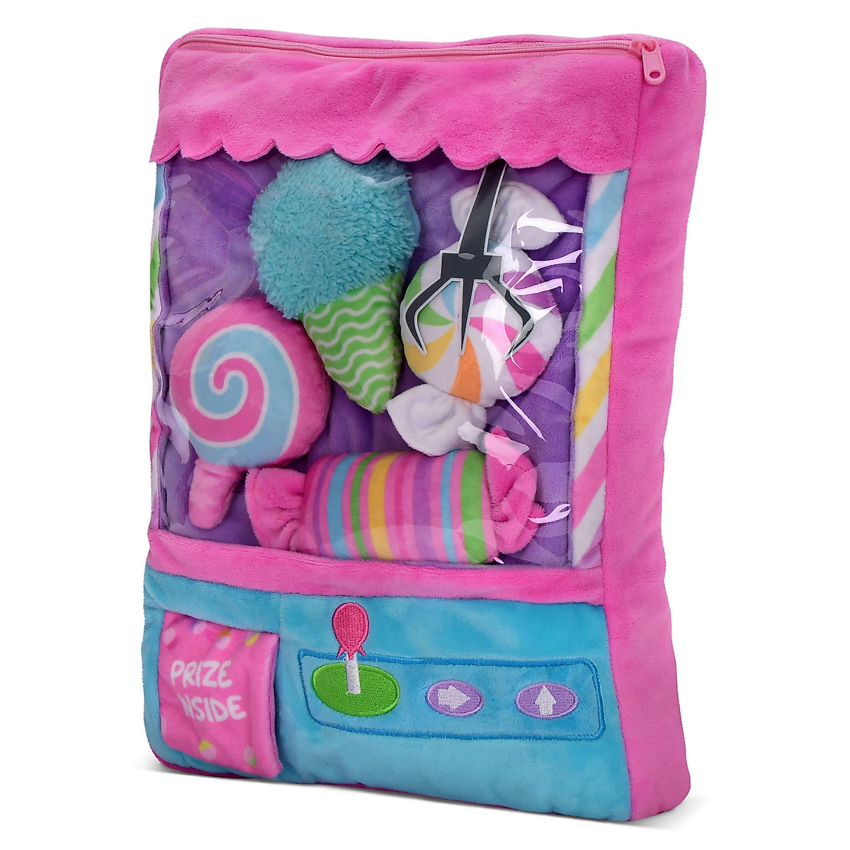iscream Sweet Surprise Claw Machine Fleece 5-Piece Play Pillow Set with Embroidered Accents