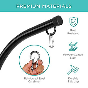 Best Choice Products Metal Hanging Hammock C-Stand for Chair, Porch Swing w/Weather-Resistant Finish, Offset Base, 360-Degree Rotation - Stand Only