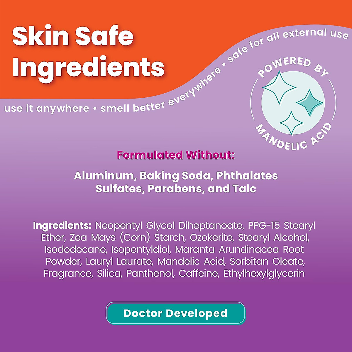 Lume Whole Body Deodorant - Smooth Solid Stick - 72 Hour Odor Control - Aluminum Free, Baking Soda Free and Skin Safe - 2.6 Ounce (Pack of 2) (Lavender Sage)