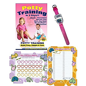 Potty Training in 3 Days - Ultimate Potty Training for Girls. Complete Kit Includes Potty Training in 3 Days Audio Guide, Laminated Potty Training Charts & Pink Potty Time Watch (Pink)