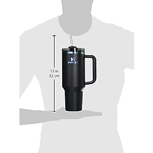 STANLEY Quencher H2.0 Tumbler with Handle and Straw 40 oz | Flowstate 3-Position Lid | Cup Holder Compatible for Travel | Insulated Stainless Steel Cup | BPA-Free | Black Chroma